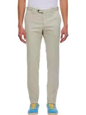 PT TORINO Flat-front Stretch-cotton Regular Trousers - Neutrals