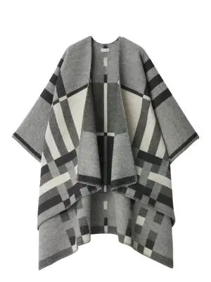 Burberry Checked Cape - Grey