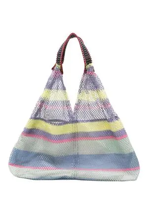 ÉPICE Small Elziver 2510 Striped Mesh Tote Bag - Purple