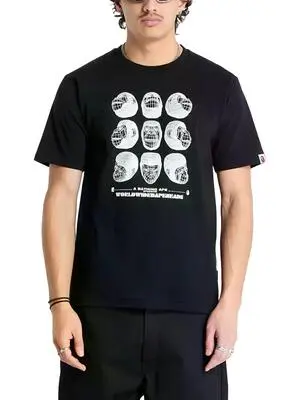 A BATHING APE Polygon Ape Head-print T-shirt - Black