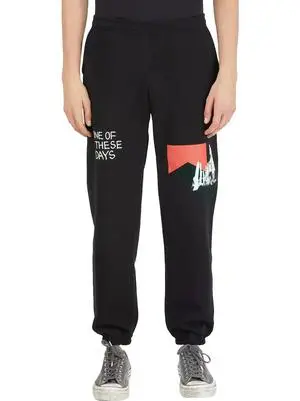 ONE OF THESE DAYS Graphic-print Jersey Sweatpants - Black