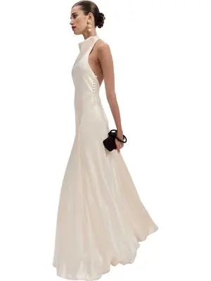 REFORMATION Roy Satin Gown - Ivory