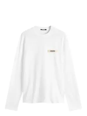 Jacquemus Grosgrain Logo Long Sleeve T-shirt - White