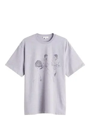 JW Anderson Cafe Scene Printed T-shirt - Grey
