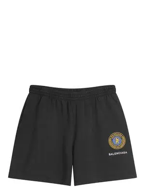 Balenciaga Uniform Merch Dry Molleton Shorts - Faded Washed Black
