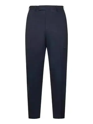 PT TORINO Pressed-crease Flat-front Trousers - Blue