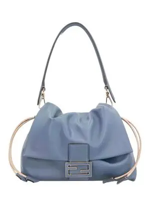 Fendi Medium Mamma Baguette Leather Shoulder Bag - Blue