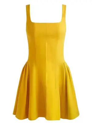Alice + Olivia Vera Square-neck Mini Dress - Yellow