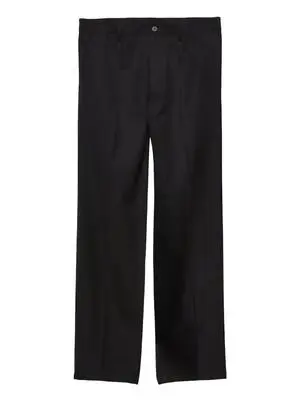 Prada Triangle-logo Wool Trousers - Black
