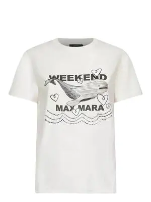 Max Mara Whale-print Crew-neck T-shirt - Neutrals
