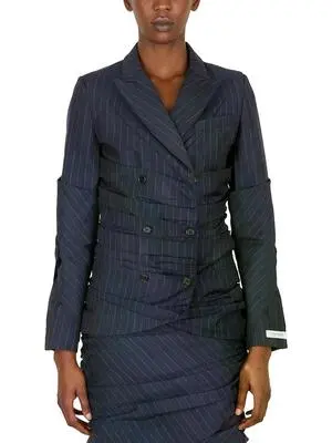 LOURDES Pinstriped Double-Breasted Blazer