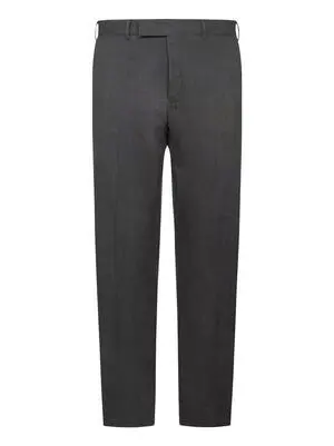 PT TORINO Pressed-crease Flat-front Trousers - Grey