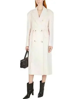 Sportmax Belted Double-breasted Coat - Neutrals