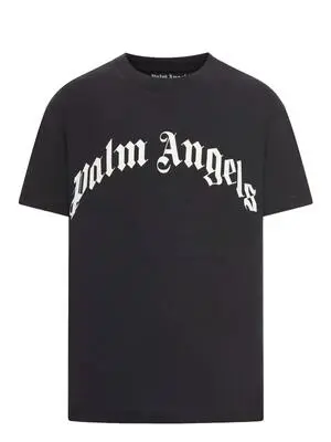 Palm Angels Curved Logo T-shirt - Black
