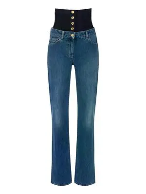 Elisabetta Franchi Corset Waistband Jeans - Blue