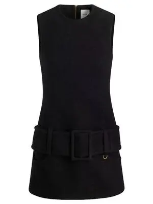 Patou Belted Mini Dress - Black
