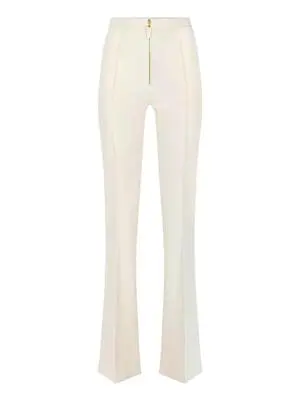 Elisabetta Franchi Flared Zip-front Trousers - Neutrals