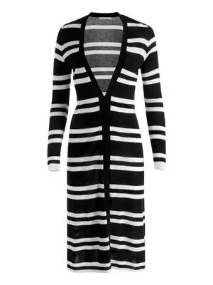 Alice + Olivia Callan Striped Maxi Cardigan - Black