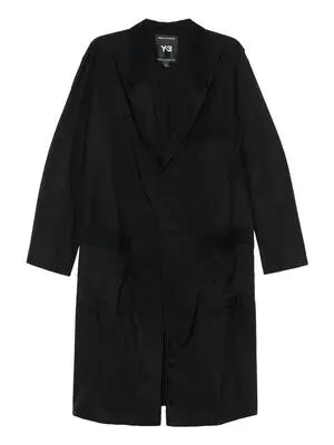 Y3 Single-breasted Coat - Black