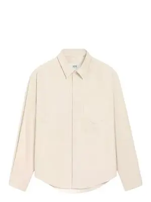 Ami De Coeur Embossed Cotton Boxy Shirt - Neutrals