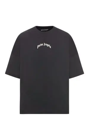 Palm Angels Curved Logo T-shirt - Black