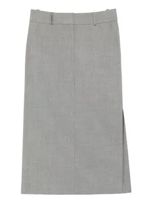 Peserico Midi Straight Skirt With Welt Pockets - Grey