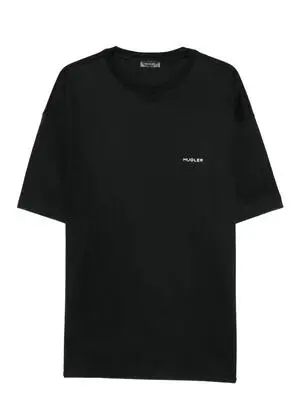 MUGLER Logo Cotton T-shirt - Black