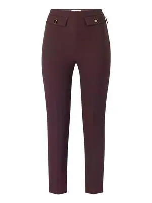 Elisabetta Franchi Double-crêpe Trousers - Brown
