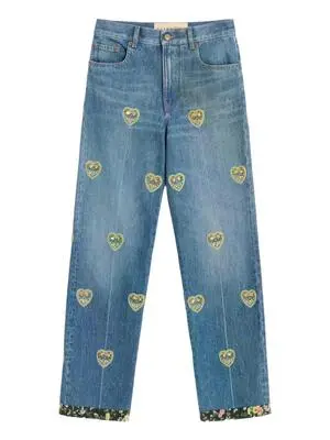 Valentino Garavani Heart-embossed Jeans - Blue