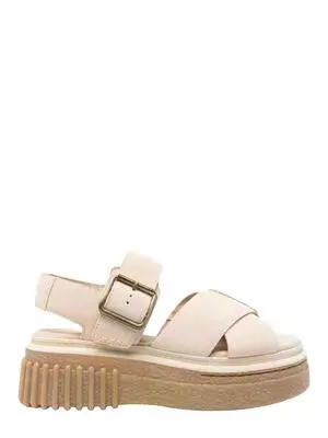 Clarks 50mm Buckle-fastening Platform Sandals - Neutrals