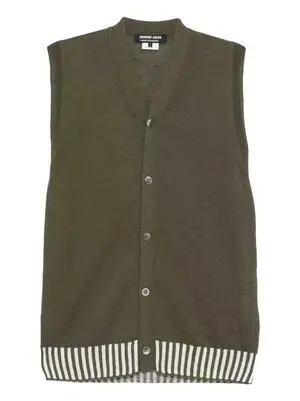 Comme Des Garçons Button Down Knit Vest Cardigan - Green