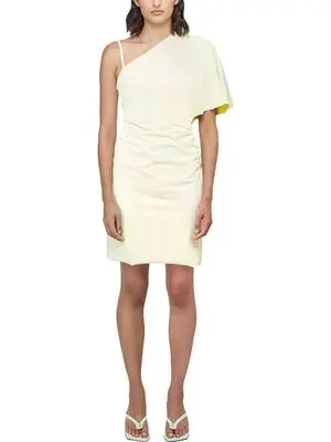 MAISIE WILEN Asymmetrical Draped Mini Dress - Neutrals