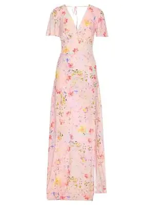 MAR DE MARGARITAS Floral-print V-neck Maxi Dress - Pink