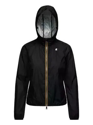K-WAY Hooded Zip-front Jacket - Black
