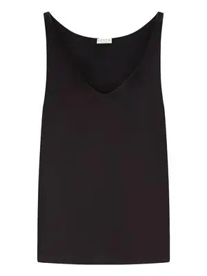 HERTH Silk V-neck Tank Top - Black