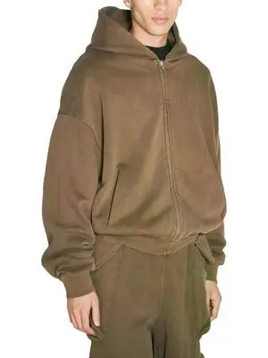 ENTIRE STUDIOS Organic Cotton Zip-up Hoodie - Brown