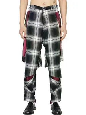 SULVAM Checked Trousers - Black