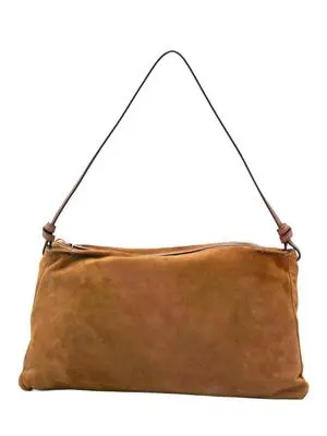 Staud Knotted-strap Suede Shoulder Bag - Brown