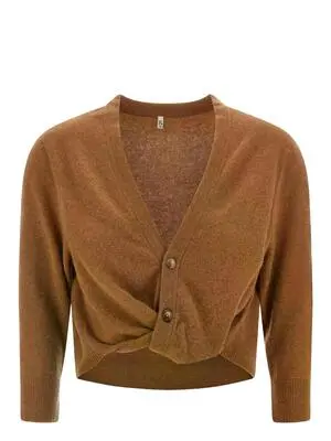R13 Twisted-knot Cashmere Cardigan - Brown