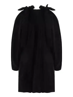 RENATA BRENHA Puff-sleeve Pleated Dress - Black