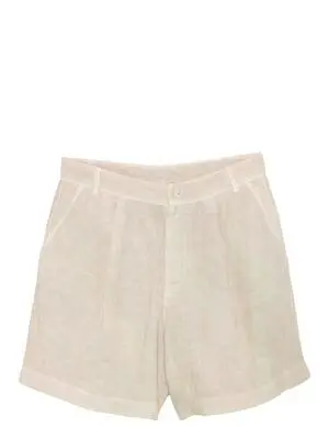 120% Lino Pleated Linen Shorts - Neutrals