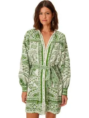 Farm Rio River Ride Mini Dress - River Ride Green