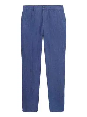 Brooks Brothers Textured Linen Trousers - Blue