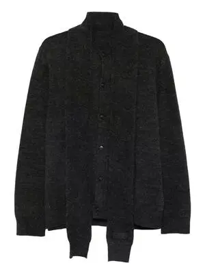 MAISON MARGIELA Buttoned Tie-neck Cardigan - Grey