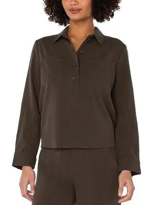 LIVERPOOL Popover Shirt - Black Olive
