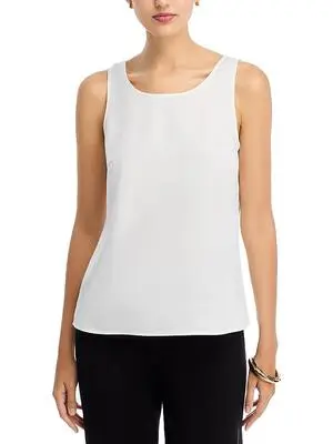 Misook Scoop Neck Tank - White