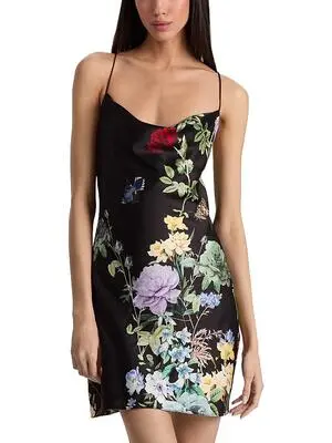 Alice + Olivia Harmony Floral Cowlneck Mini Dress - Venus Floral