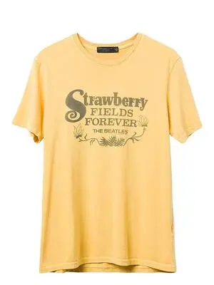 Junk Food Clothing The Beatles Strawberry Fields Forever Vintage Tee - Yolk Yellow