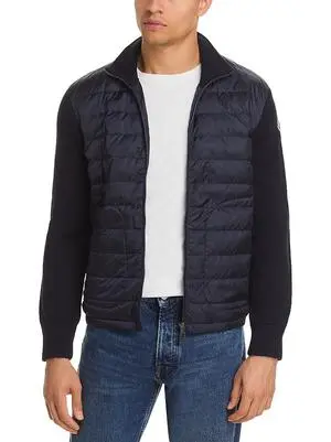 Moncler Padded Zip Up Cardigan - Navy