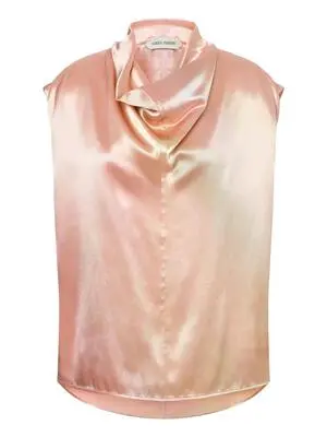 Alberta Ferretti Cowl-neck Satin Top - Pink